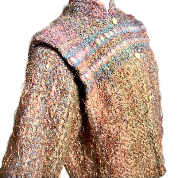 FIBERWORK | Jackets & Coats | Fiberwork Woven Tweed Angora Jacket ...